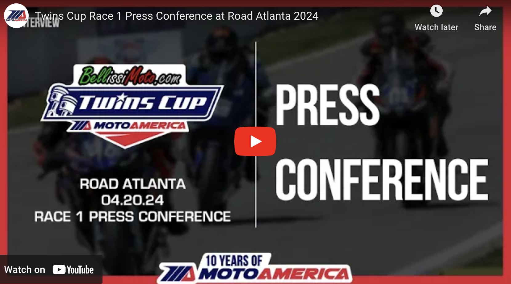 Video: Twins Cup Race One Press Conference From Road Atlanta - MotoAmerica