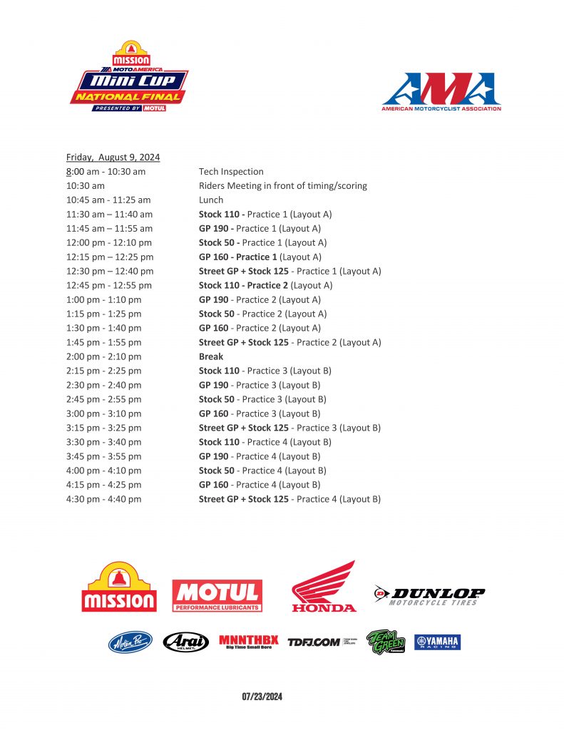 Mini Cup Events - MotoAmerica